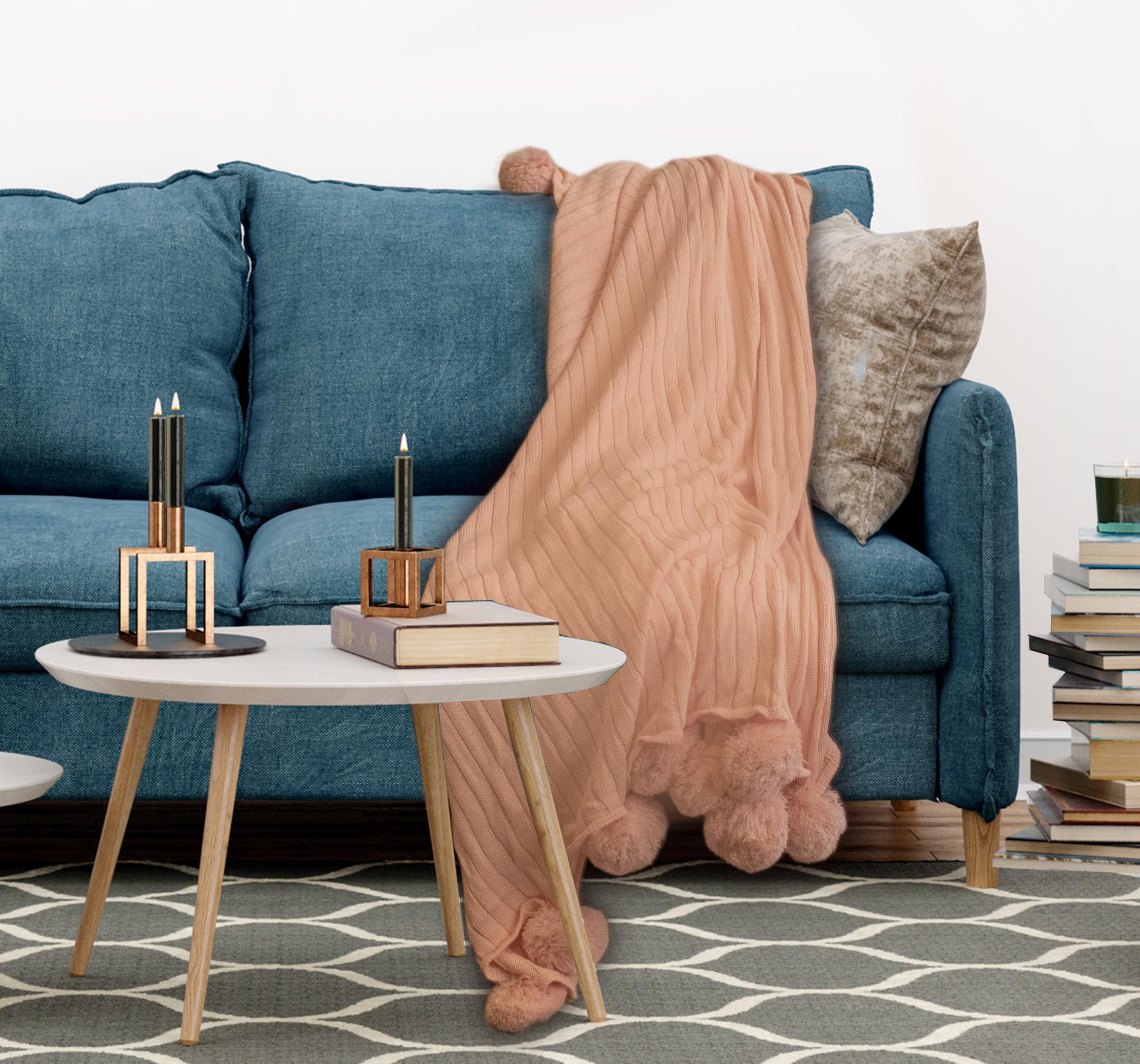 بطانية صوفا قياس 180*240 سم من ARMN Burton - زهري