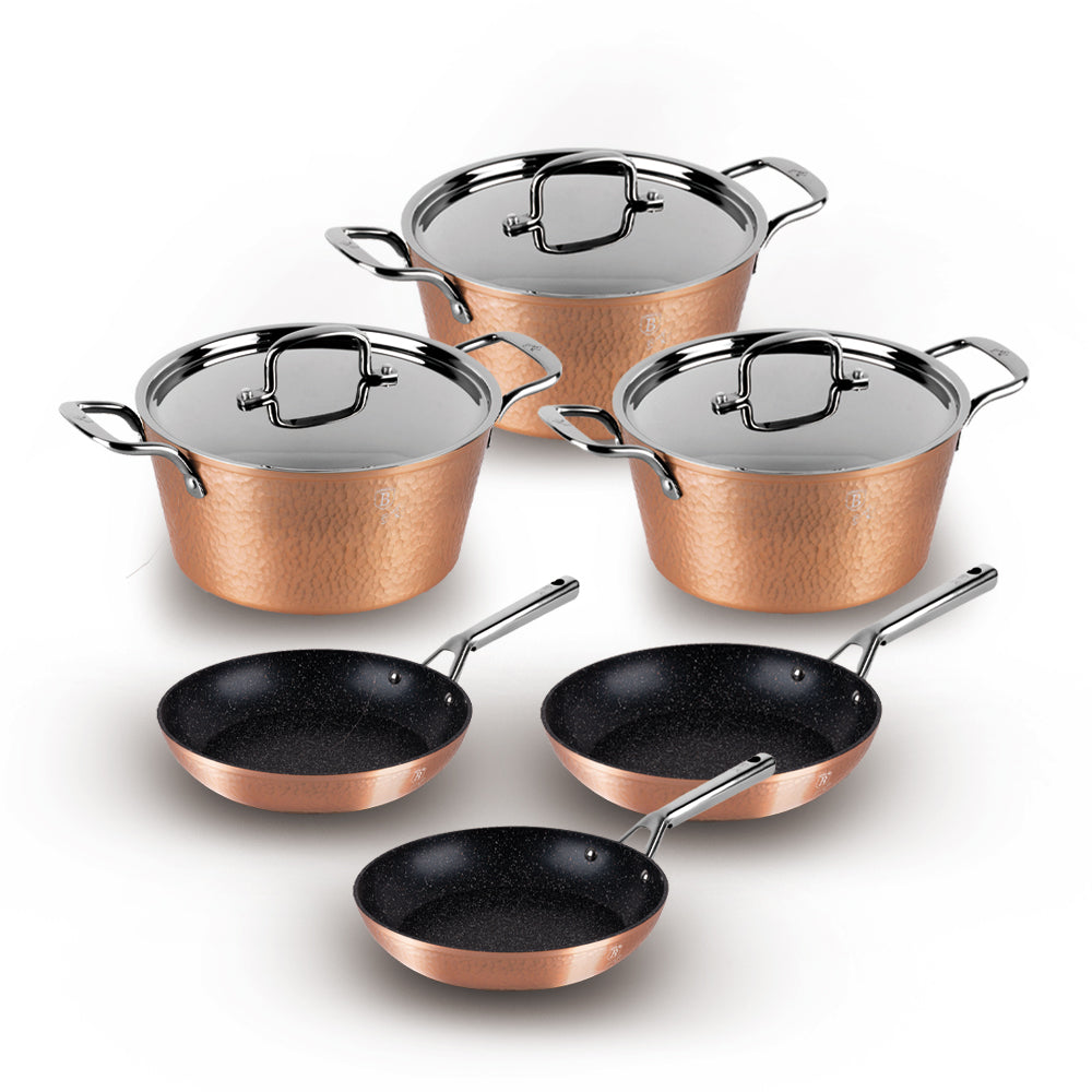 Berlinger Haus Hammered 6-Piece Cookware Set - Copper — جعفر شوب
