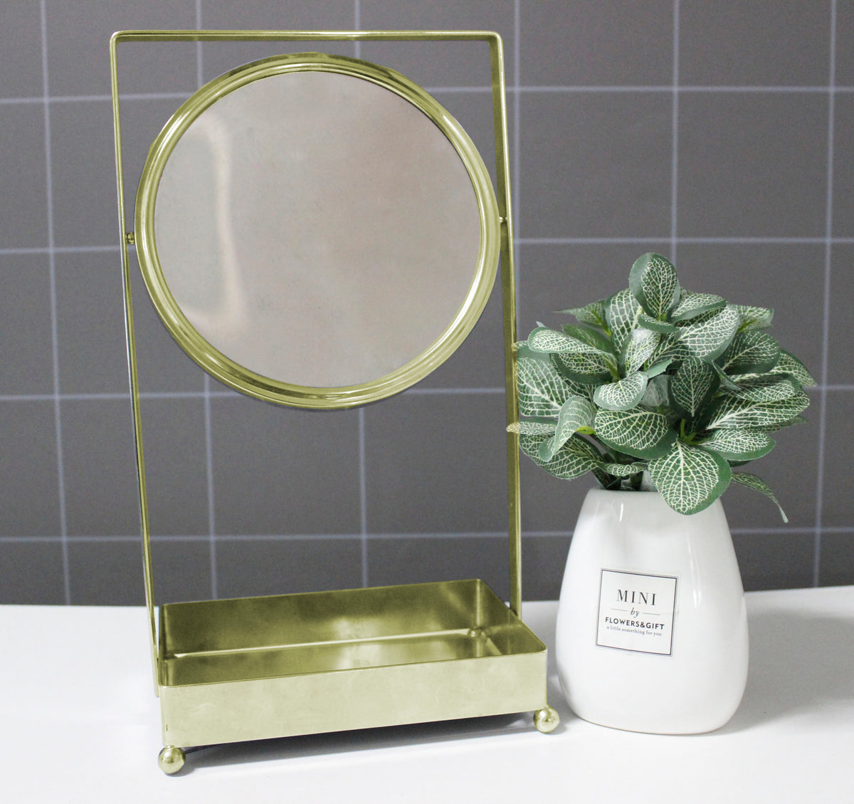 مرآة ستاند تكبير بصينية من ARMN Delta - ذهبي