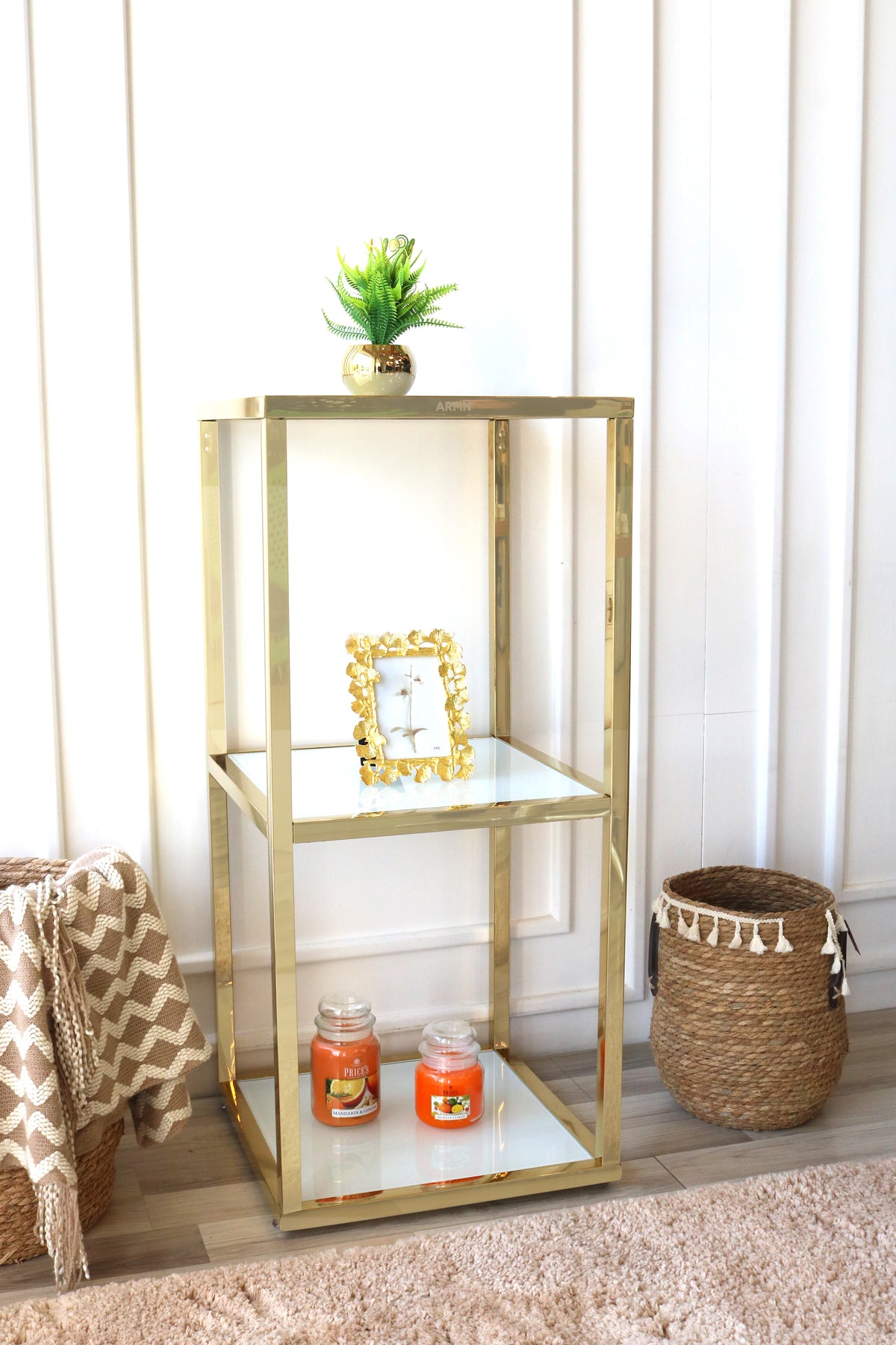 ستاند بـ3 رفوف 35*35 سم من ARMN Milton - ذهبي