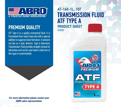ABRO Automatic Transmission Fluid Type A — جعفر شوب