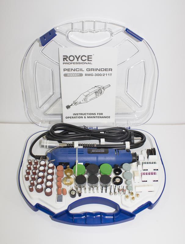 Shop for a 300-watt drill with a 211-piece set of accessories - ROYCE ...
