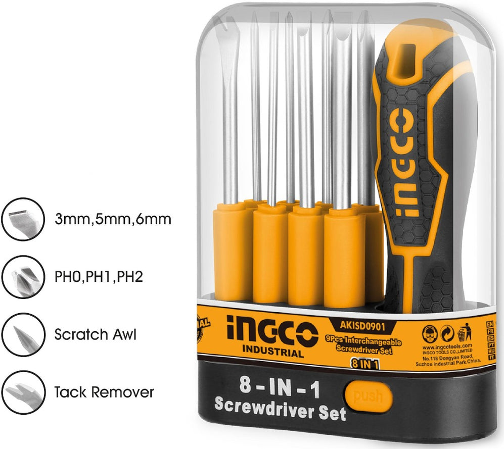Variable screwdriver set of various shapes - Ingco — جعفر شوب
