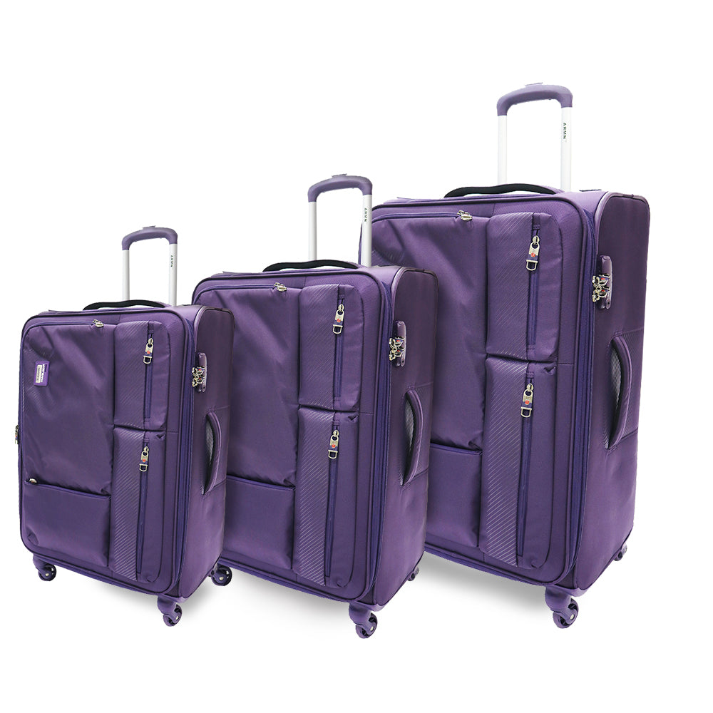 ARMN Leverage Set of 3 Luggage Bags - Purple — جعفر شوب