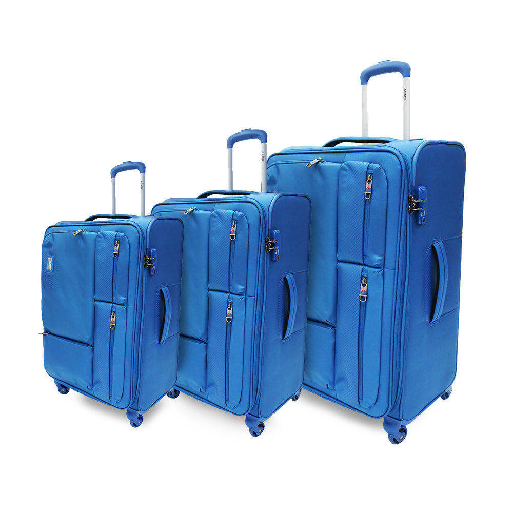 ARMN Leverage Set of 3 Luggage Bags - Blue — جعفر شوب