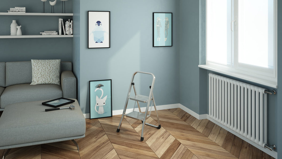 Colombo Stabil 2 Step Ladder - Silver — جعفر شوب